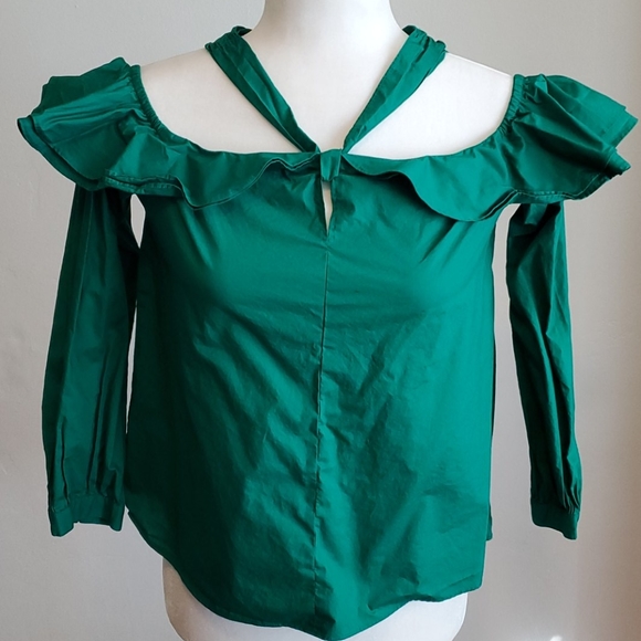 J. Crew | Tops | J Crew Off Shoulder Tie Neck Top P2 | Poshmark